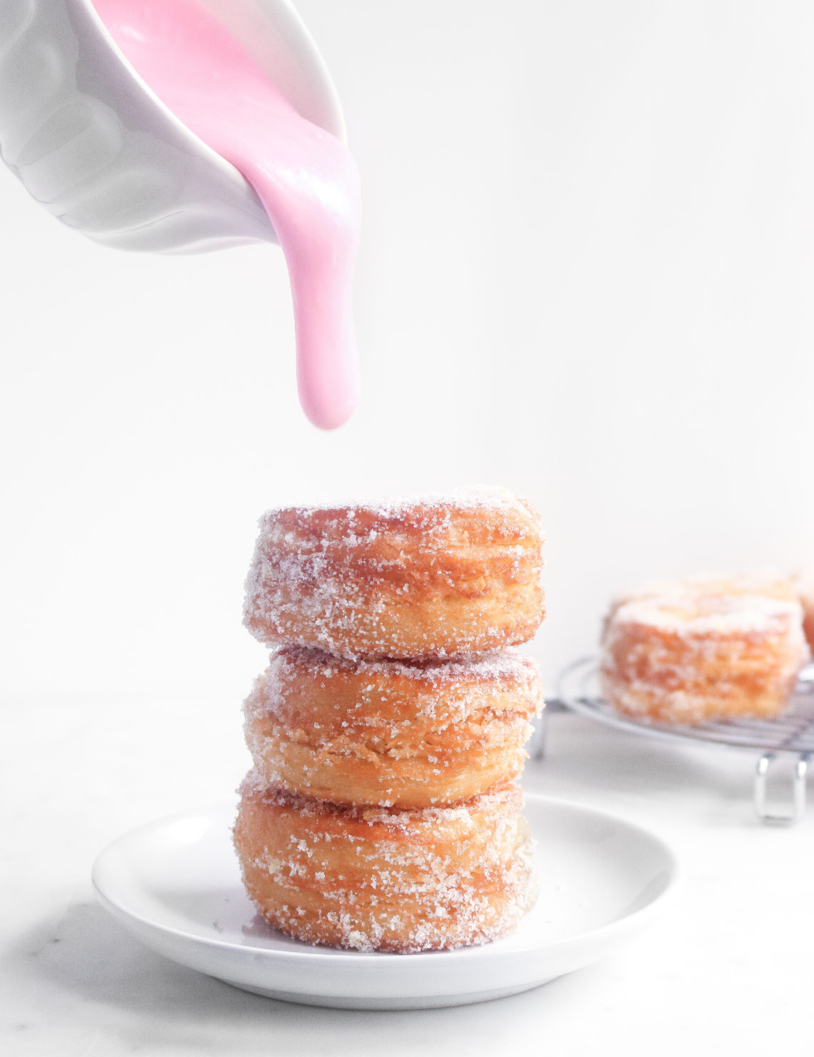 Lemon Sugar Cronuts with Pink Cream Cheese Glaze – Peaches 2 Peaches