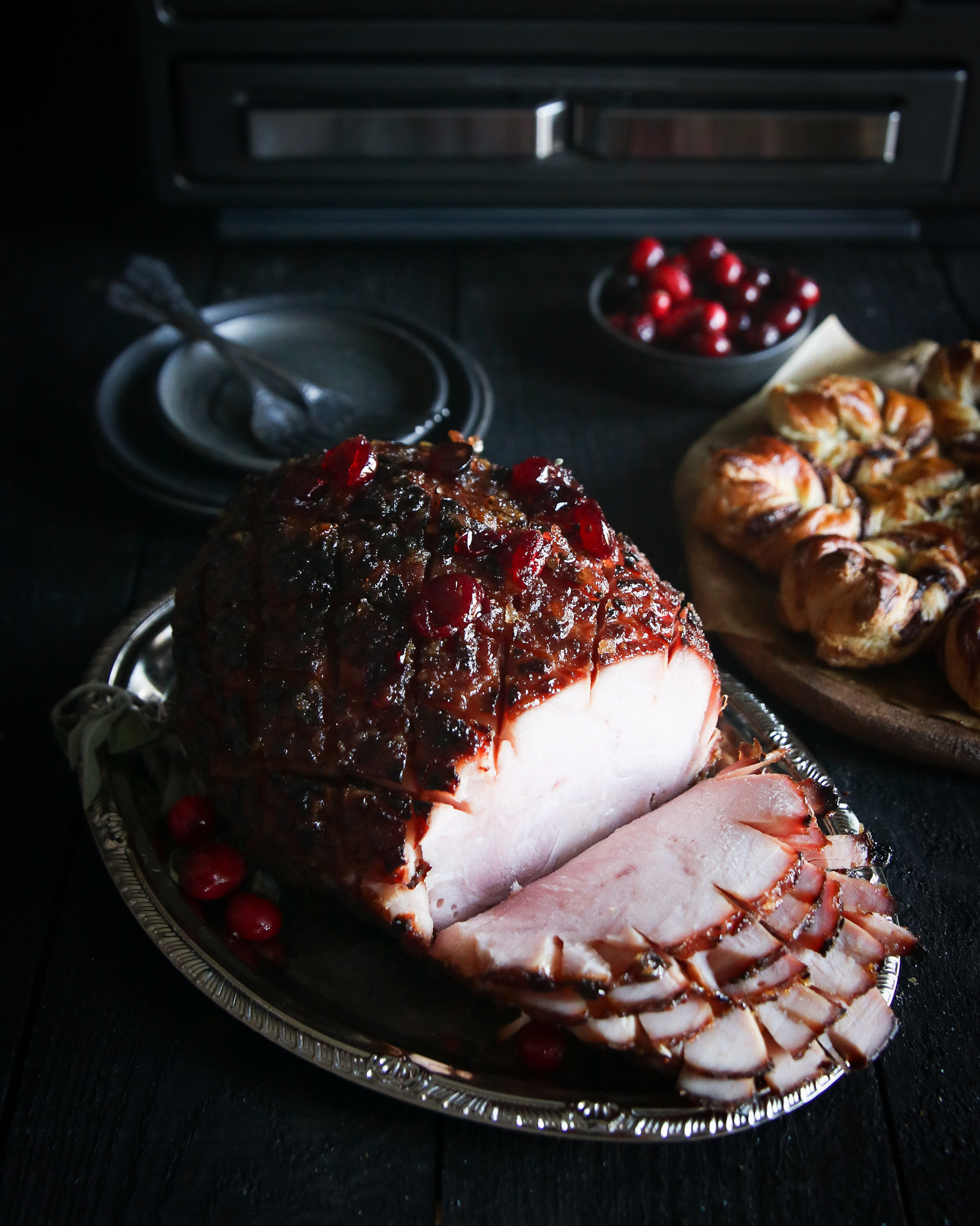 Cranberry Orange Bourbon Baked Ham & Chocolate Hazelnut Caramel ...