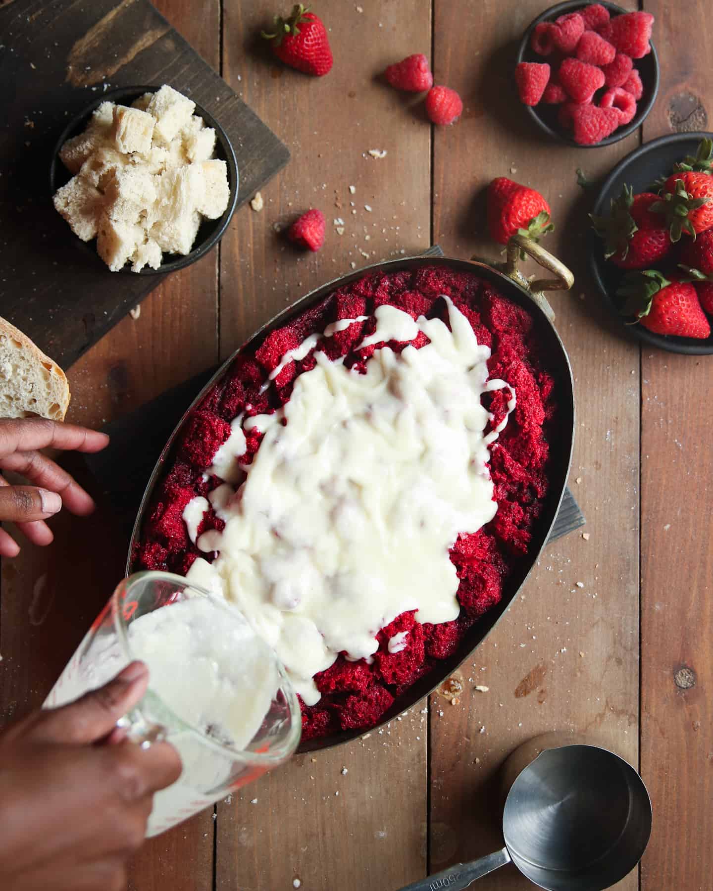 Red Velvet Bread Pudding with Berries – Peaches 2 Peaches