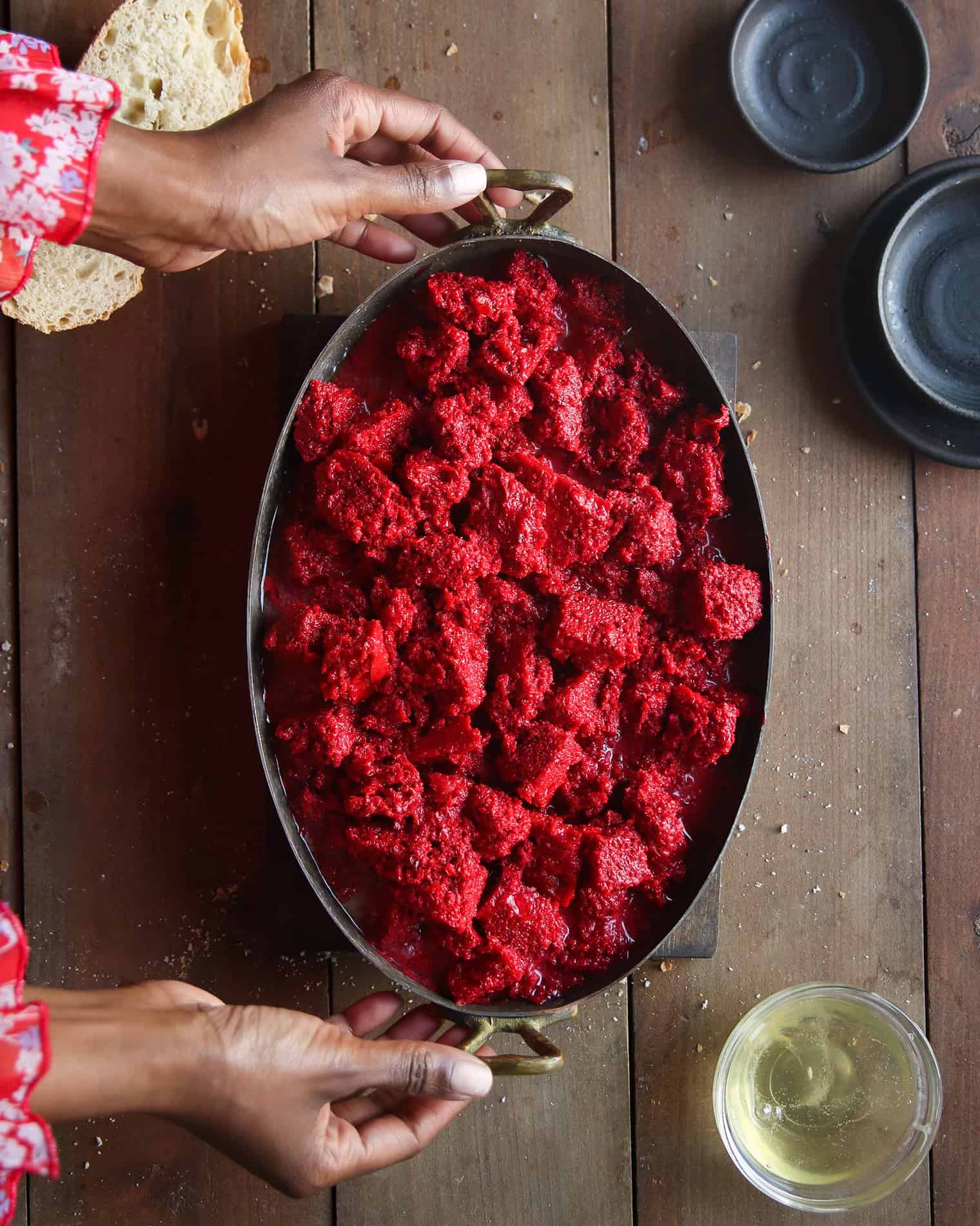 Red Velvet Bread Pudding with Berries – Peaches 2 Peaches